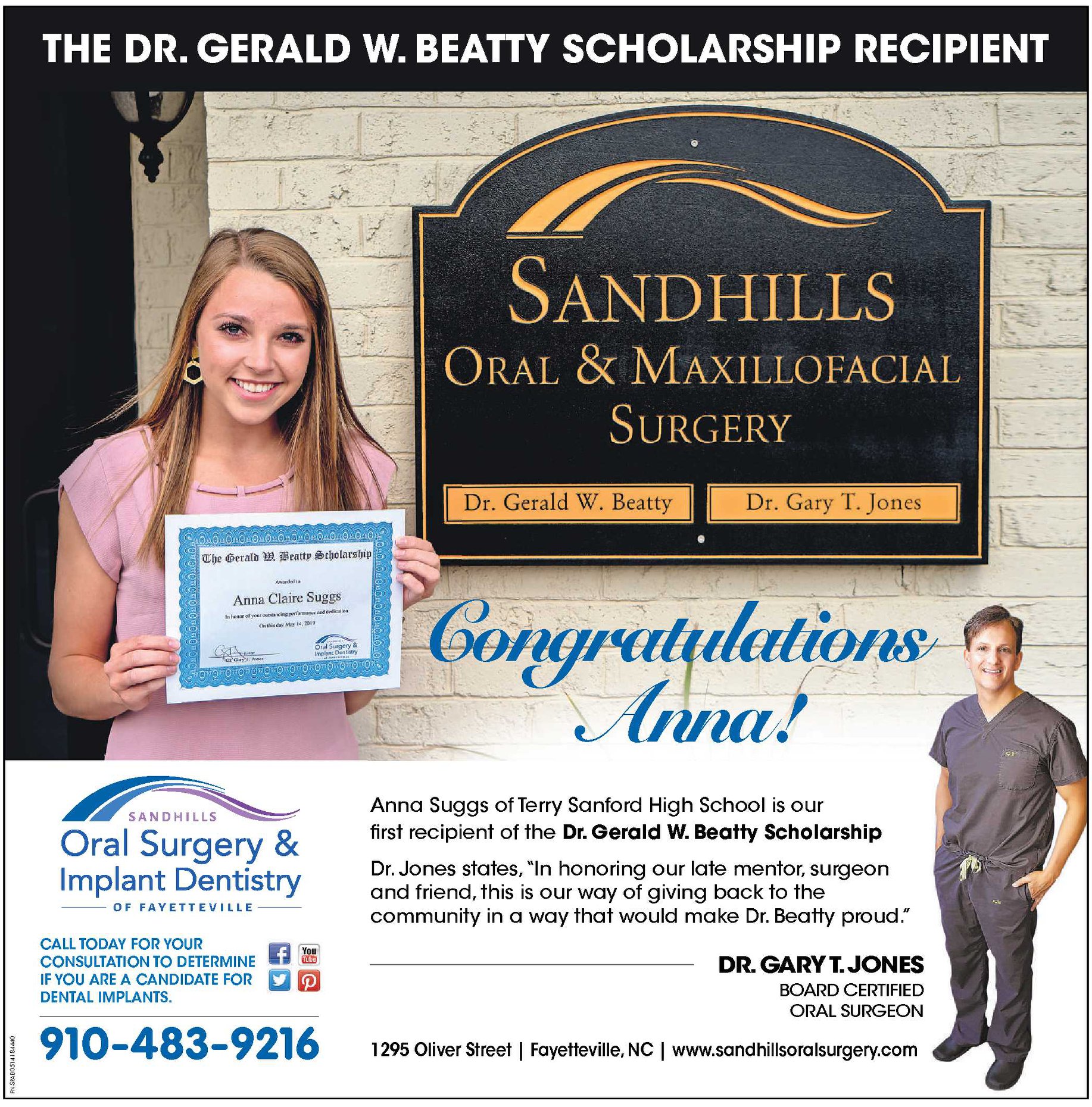 Dr. Gerald W. Beatty Scholarship Fayetteville NC | Oral Surgery
